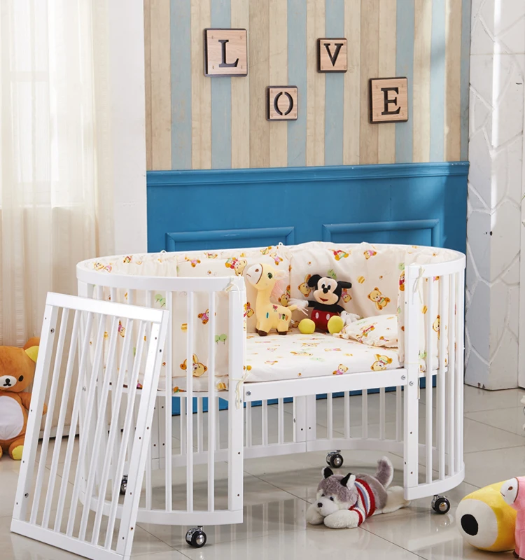 Humanized Design Safety Wooden Babi Bed New Born Bed With Wheels - Buy ...
