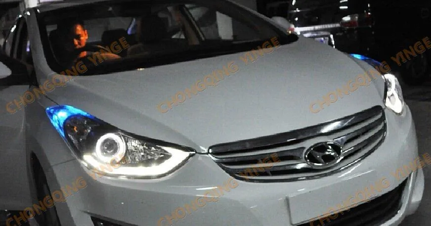 Angel Eyes Led Head Lights For Hyundai Avante I35 Elantra 2012-2013 ...