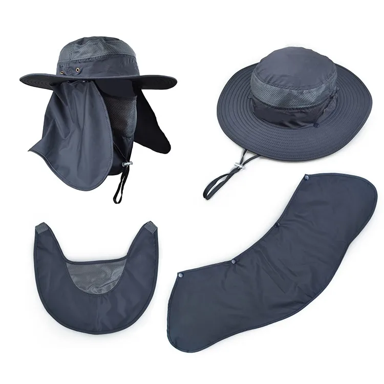 Custom Bucket Hat With Flap Neck Cover Spf Sun Protection Hat - Buy Spf ...