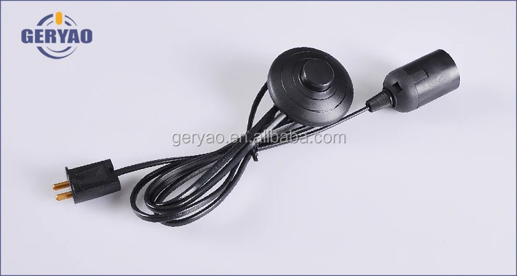 Sweden Power Cord Plug With Foot Pedal Switch And E27 Light Socket For ...