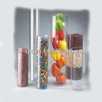 Round Clear Acrylic Cylindrical Storage Container - Buy Cylindrical ...