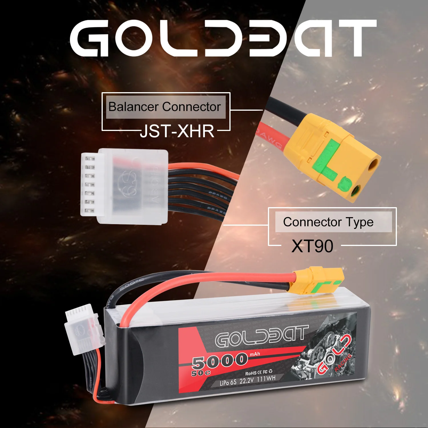 Rechargeable Good Quality High C-rate Lipo 6s 5000mah 22.2v 50c Lithium ...
