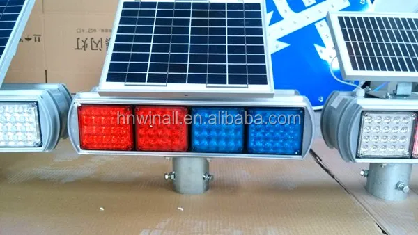 Red Blue Solar Powered Flashing Traffic Light - Buy Red Blue Solar ...