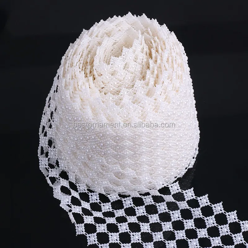 Pearl Mesh Wrap Roll Shiny Pearls Sparkle Bling Ribbon - Buy Diamond ...
