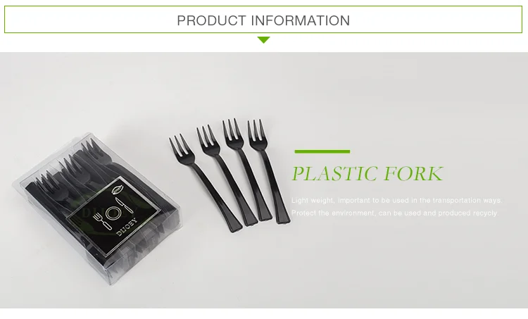 High Quality PS Pack Cutlery Set - Black Mini Plastic Forks