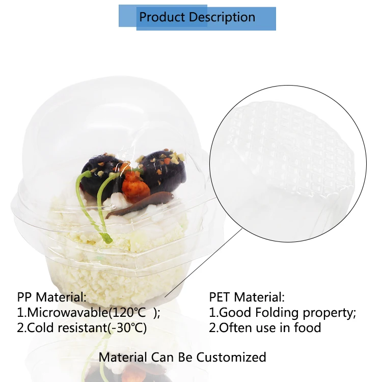 Custom Clear Plastic Clamshell Mini Single Christmas Cupcakes Boxes ...