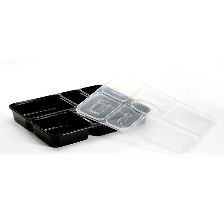 Disposable Pp Bento Lunch Box Clear Square Plastic Container With Lid ...