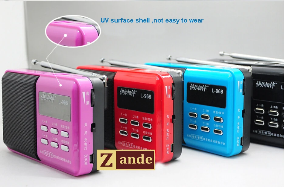 Portable Mini Fm Auto Scan Radio L-968 Support Usb Flash Drive And Sd ...