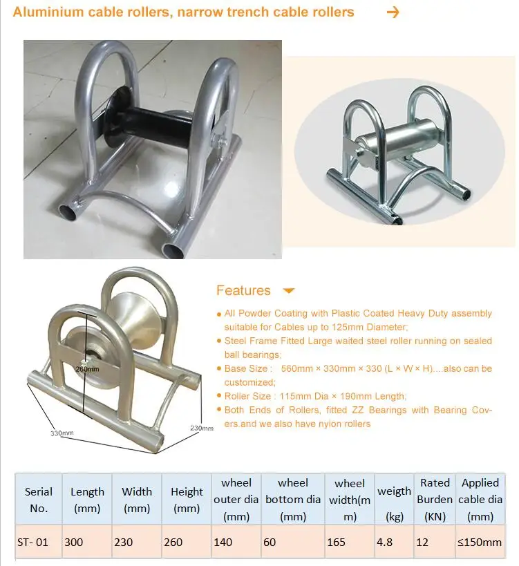 Underground Single Cable Laying Guide Roller with Aluminum/nylon Wheel