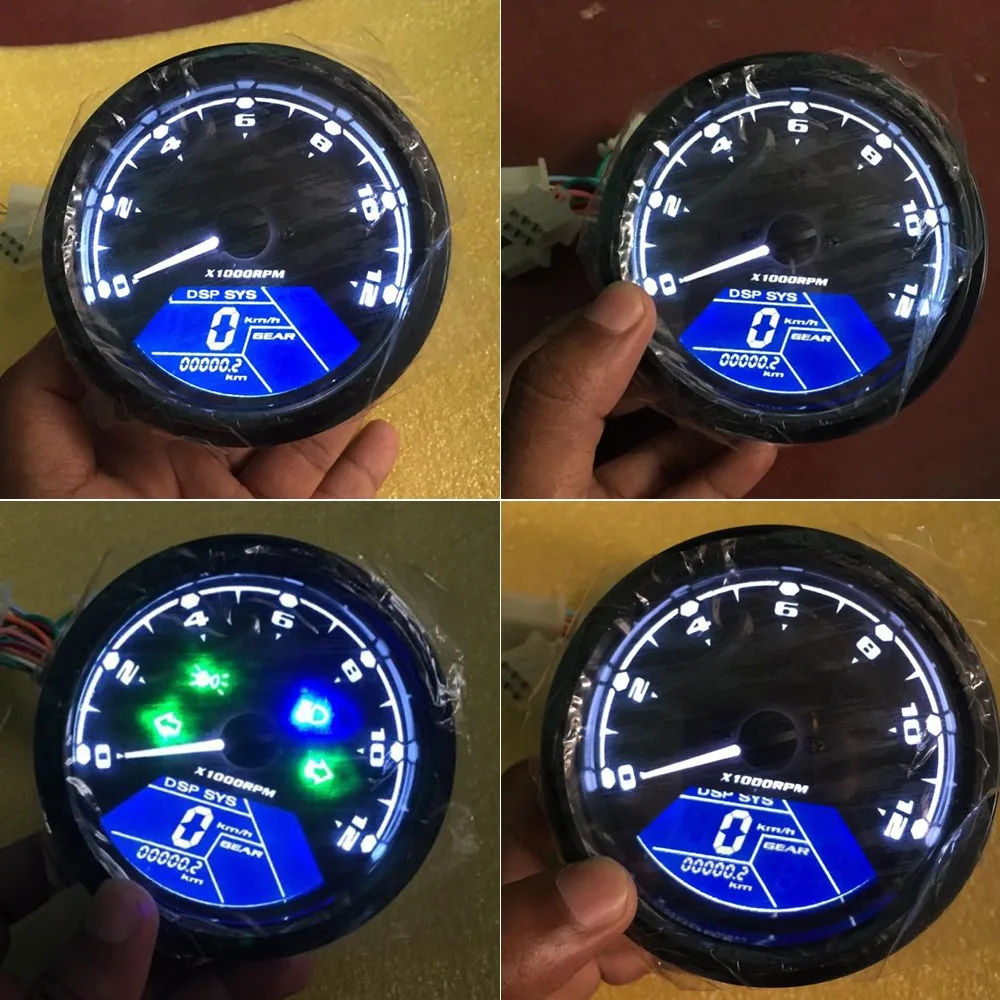 Motorcycle Meter LED Digital Indicator Light Tachometer Odometer ...