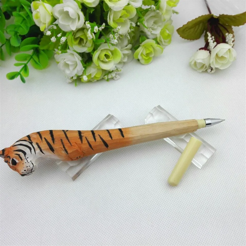 Nieuwe Stijl Gesneden Hout Pen,Grappig Handgemaakte 3d Dier Houten Pen ...