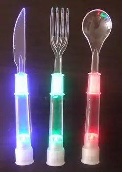 Led Flash Cutlery Set Light Up Knife Fork And Spoon For Home Party ...