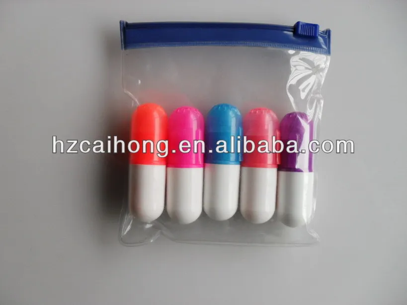 Pill Or Capsule Shaped Highlighter Pen Ch-6230 Mini Neon Ink Marker Pen ...
