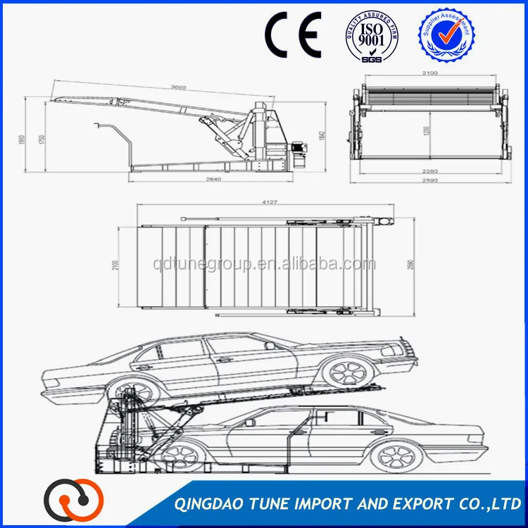 New Design-4 Post Car Parking Lift With One Side Cylinder Home Garage ...