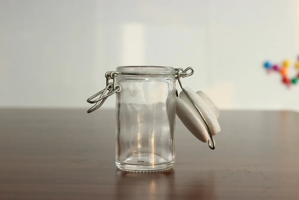 60ml 2oz Glass Canister With Ceramic Lid 2oz Round Sealed Jar Food ...