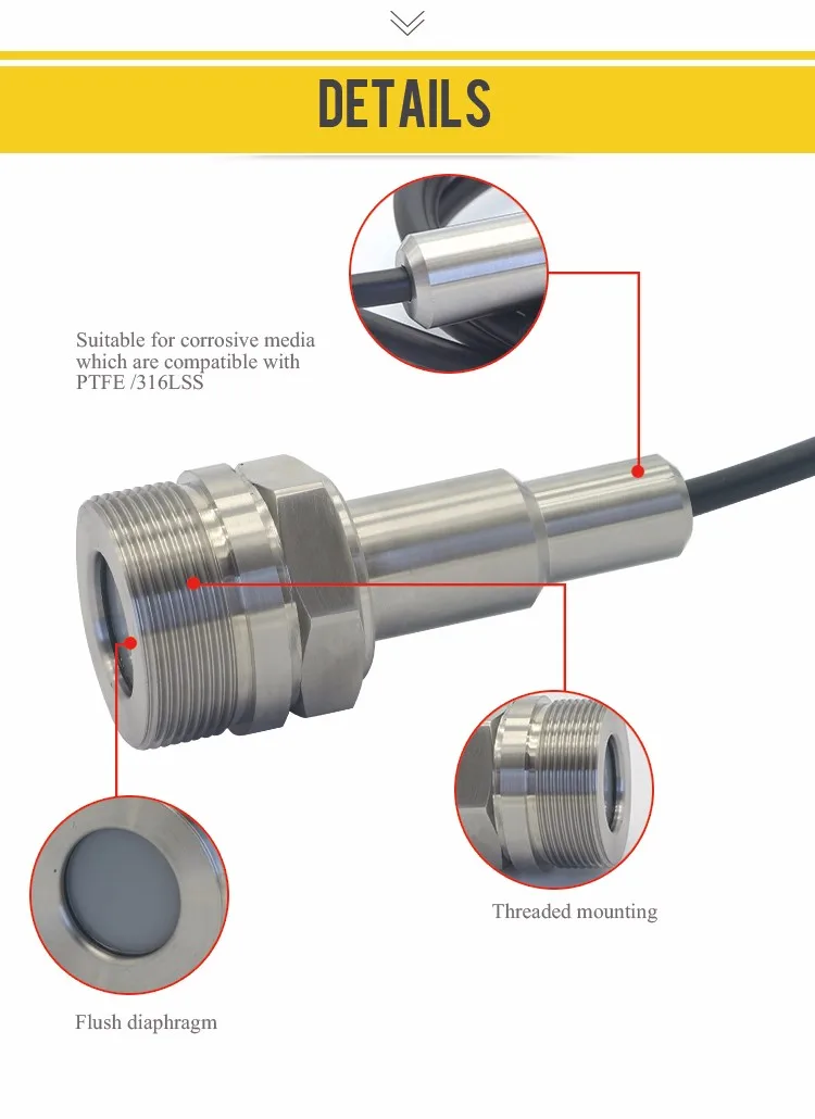 Submersible Teflon Ceramic Capacitive Water Acid Level Sensor - Buy ...