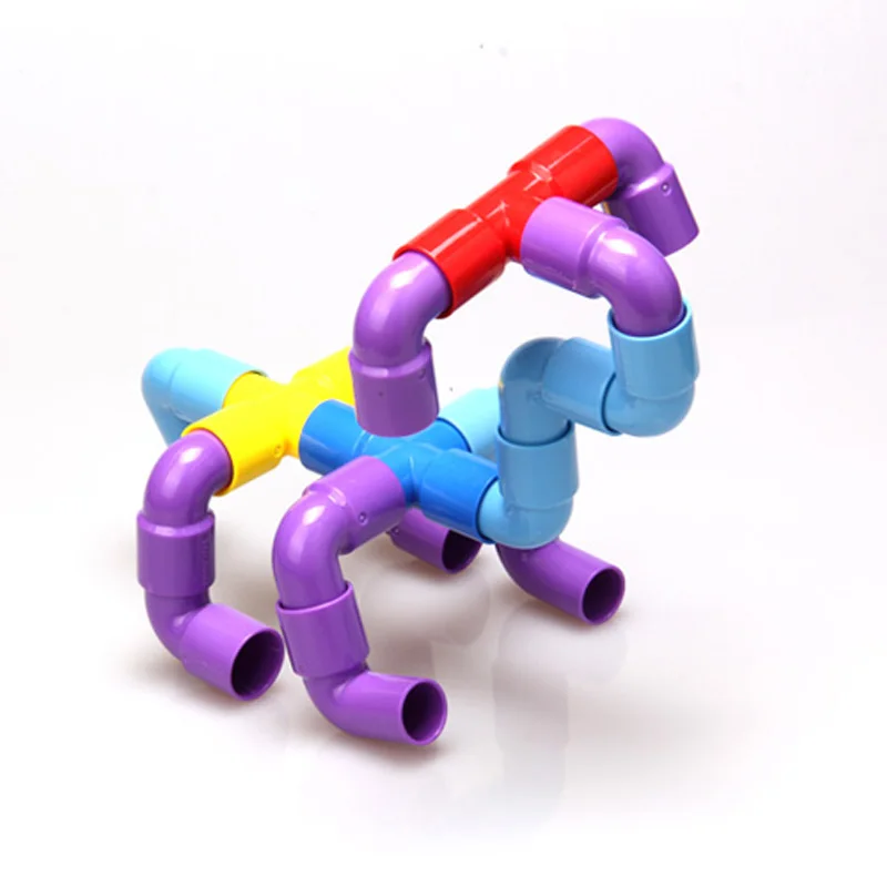 Children Block Brick Toys Plastic Pipe Connect Kids Building Block ...