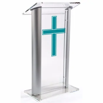 Traditional Cross Aluminum Sides Clear Silver Acrylic Modern Church ...