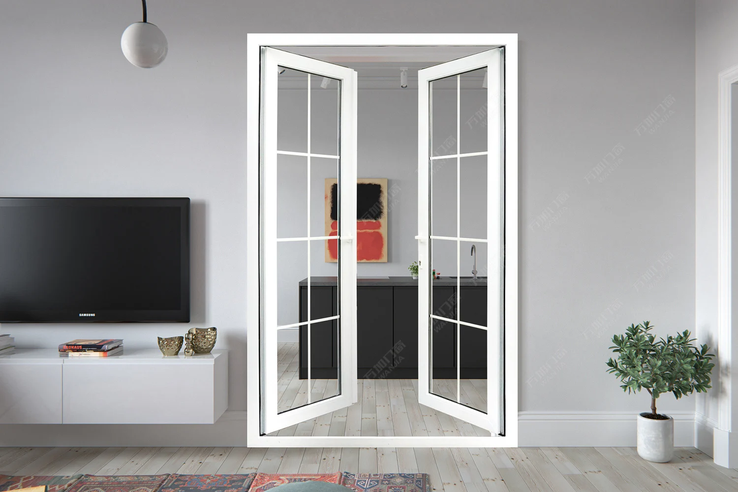 Upvc/ Pvc/ Plastic French Patio Double Casement/ Swing Door - Buy ...