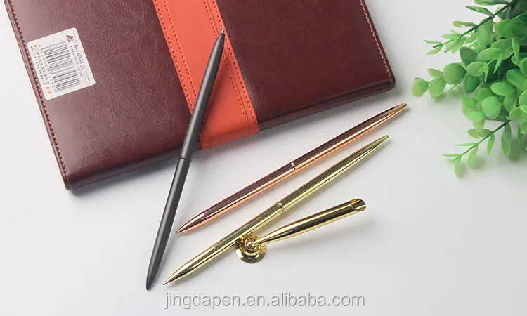 Customizable Chrome Gold Silver Slim Table Pen with Holder 1.0mm ...