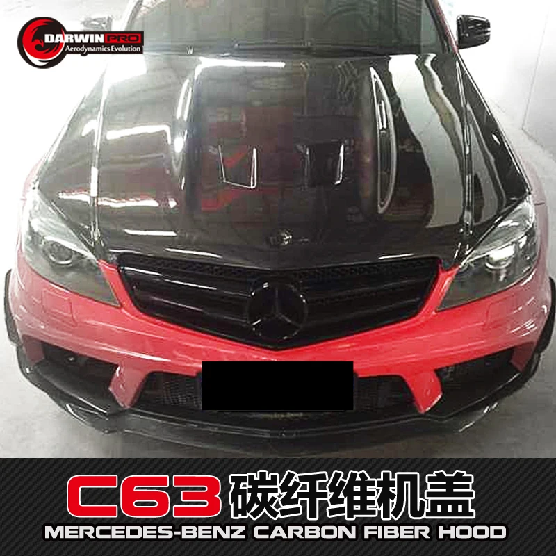 Capot En Fiber De Carbone Pour Mercedes,Noir,Série W204 C63 Amg,2008 ...