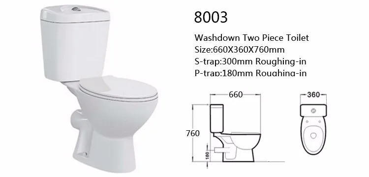 European Style White Color Sanitary Ware Water Saving Water Closet Two ...