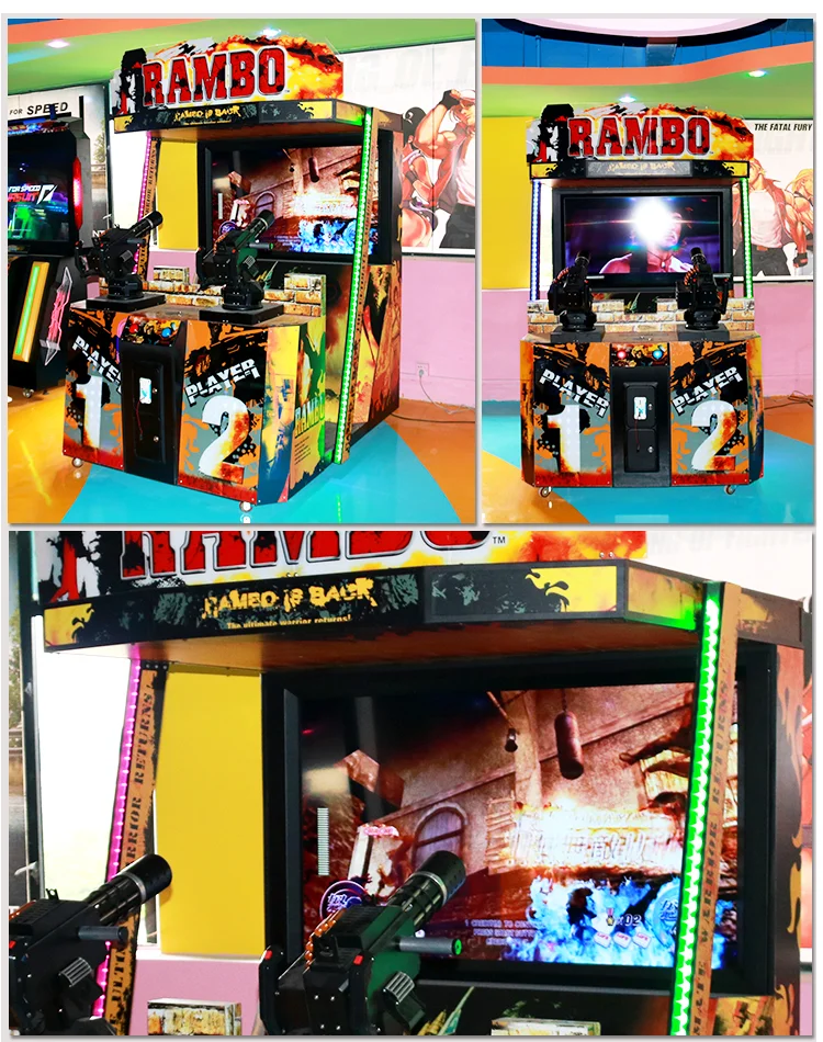 . Rambo indoor arcade machine gun shooting simulator video game coin ...