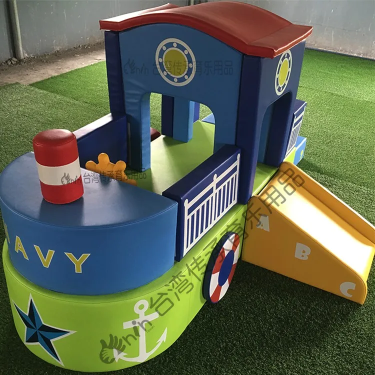 Indoor Sensory Classroom Soft Play Children Toy Boat Slide Pirate Ship ...
