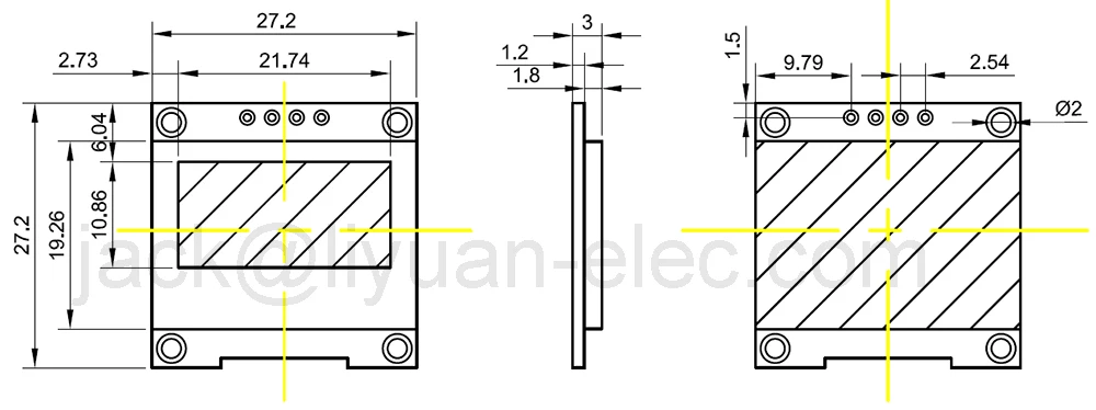 0.96'' Inch 128x64 OLED Display Module with SSD1306 Controller