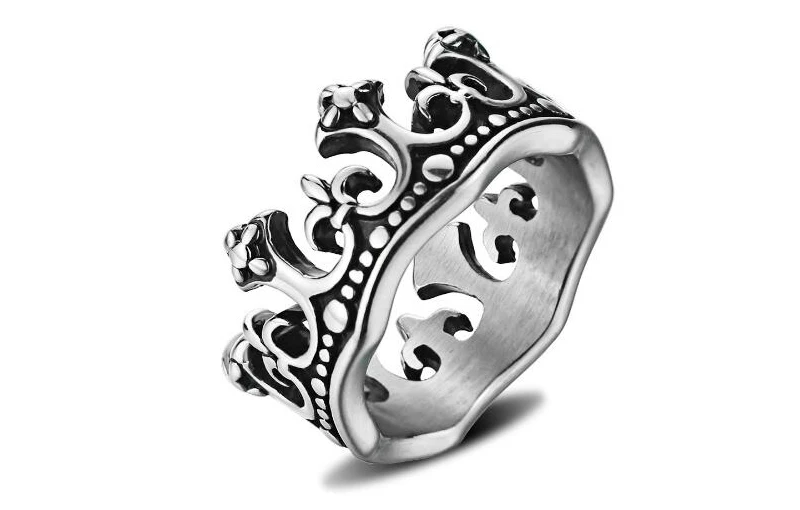 Newest Design King Crown Ring In Stainless Steel For Men - Buy Crown ...