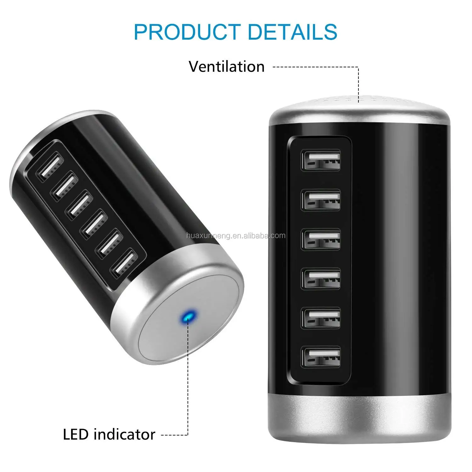 Multi 6 Usb Ports Stand Table Device Chargers 5v 2.1a/1a Power Supply ...
