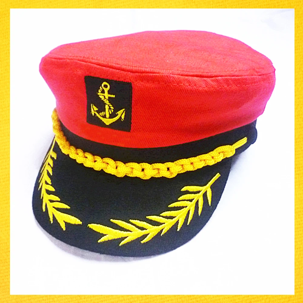 Gbph002 Wholesale White Embroidery Captain Cap Sailor Hat With Navy ...