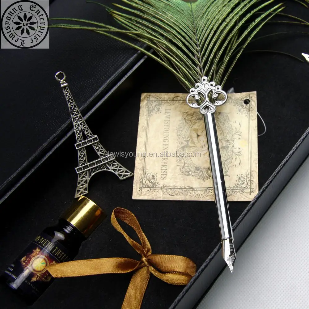 Peacock Feather Bird Fountain Pen With Gift Box Set - Buy Peacock ...