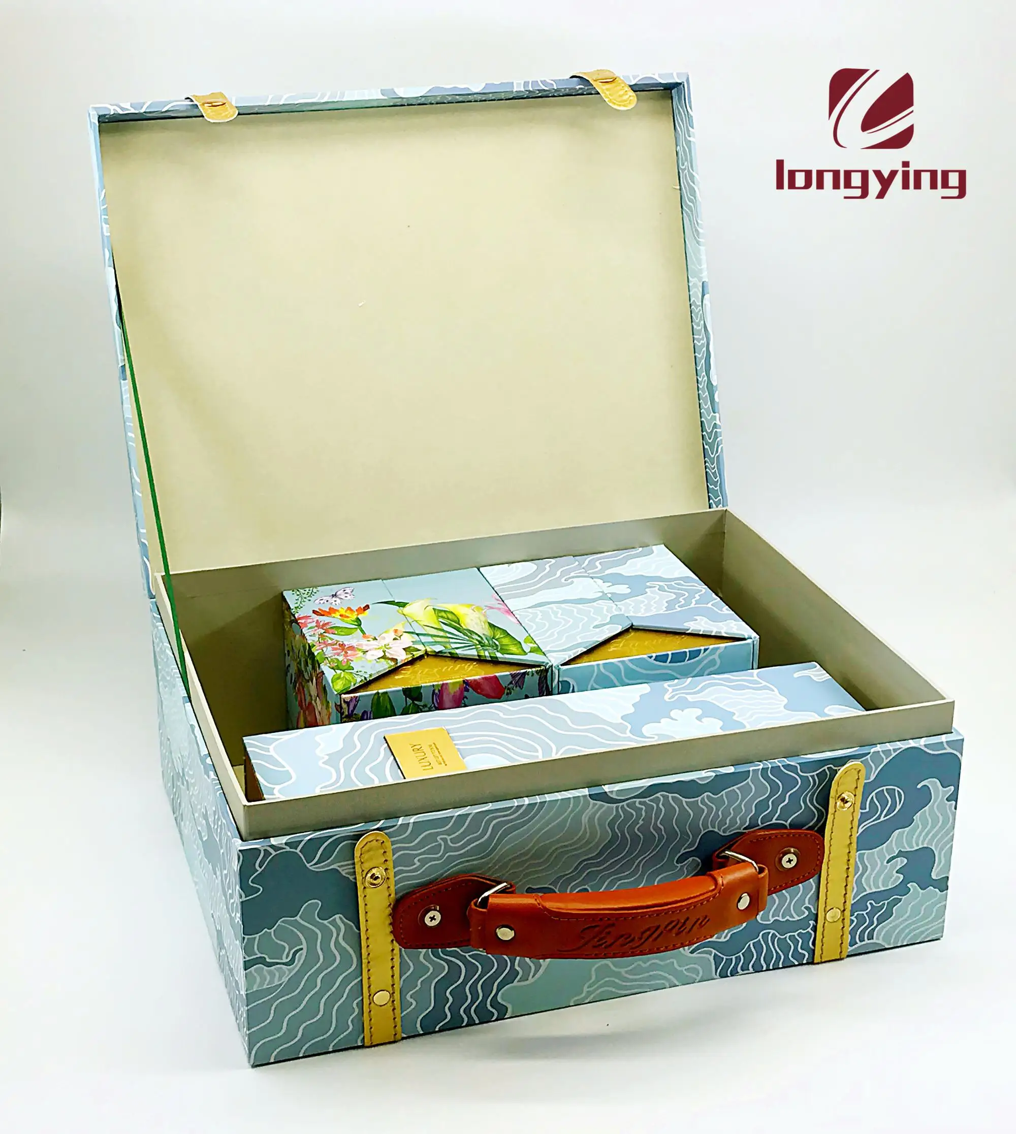 Elegant Luxury Blue Cardboard Gift Box for Apparel Packaging