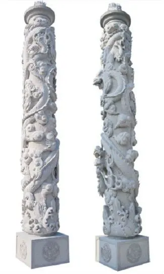 Outdoor Decorative Stone Dragon Column And Pillars - Buy Decoration ...