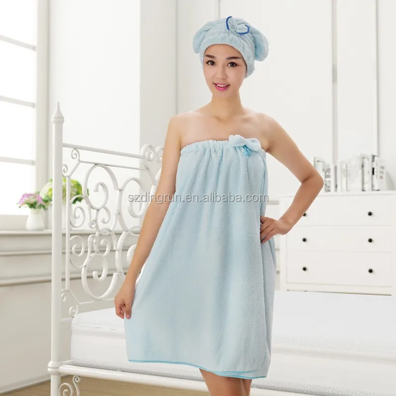100% Cotton Women Bath Towel Dress - Quick Dry & Softextile