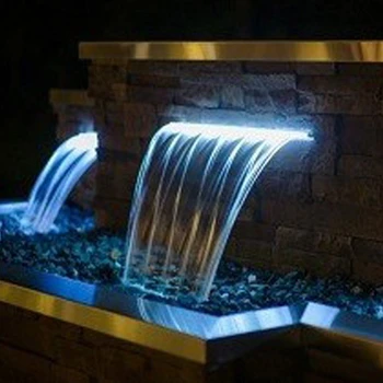Stainless Wall Cascade Waterfall With Led Light - Buy Wall Cascade ...