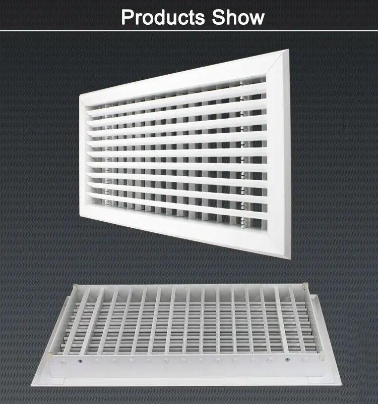 VAIRTECH Adjustable Double Deflection Air Grille - White PVC