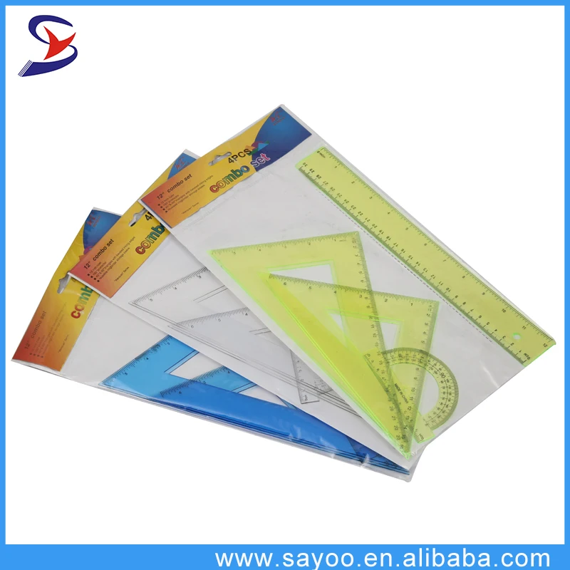 Clear Triangle Ruler - Geometric Ruler Set for Precise Measurements