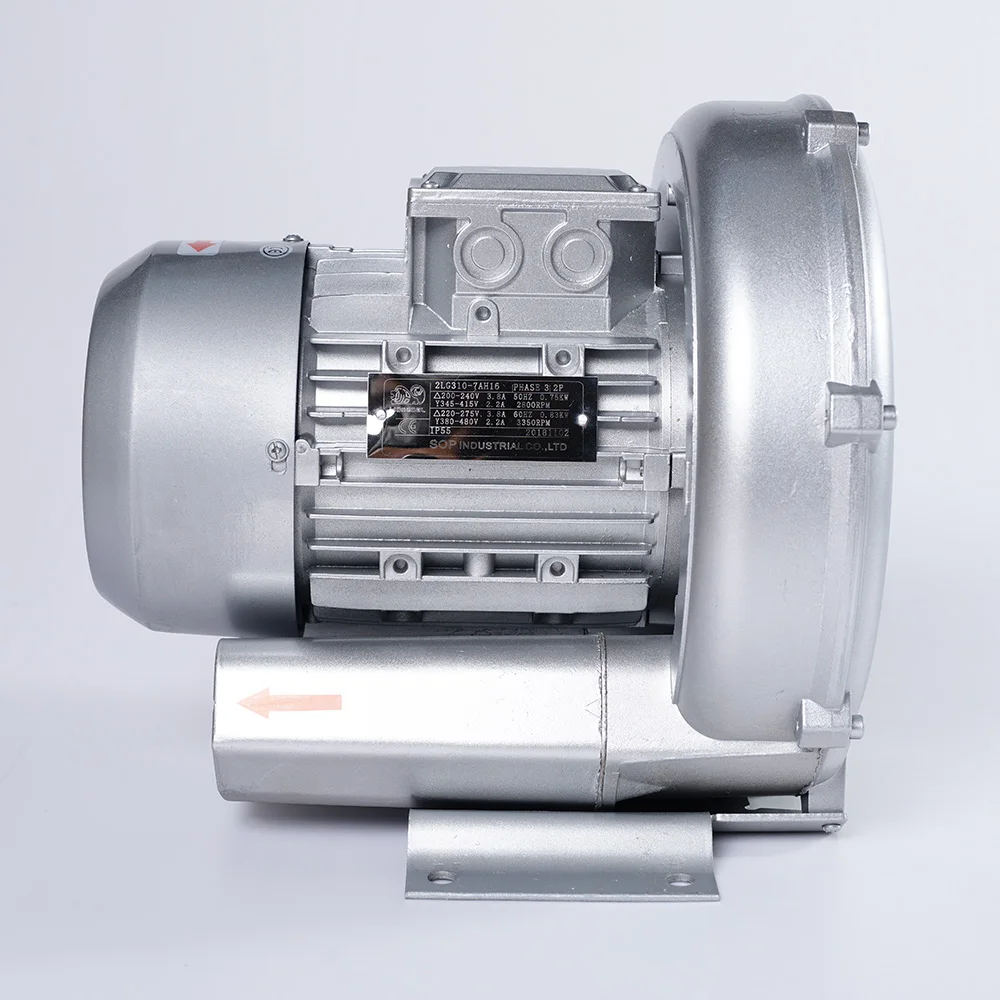 1hp 0.7kw 3 Phase High Pressure Vortex Air Blowers For Aquaculture ...