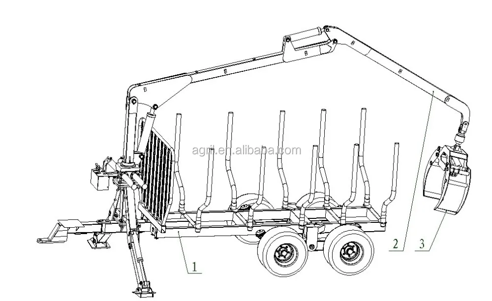 Forest Equipment Tractor PTO Hydraulic Timber Loading Trail