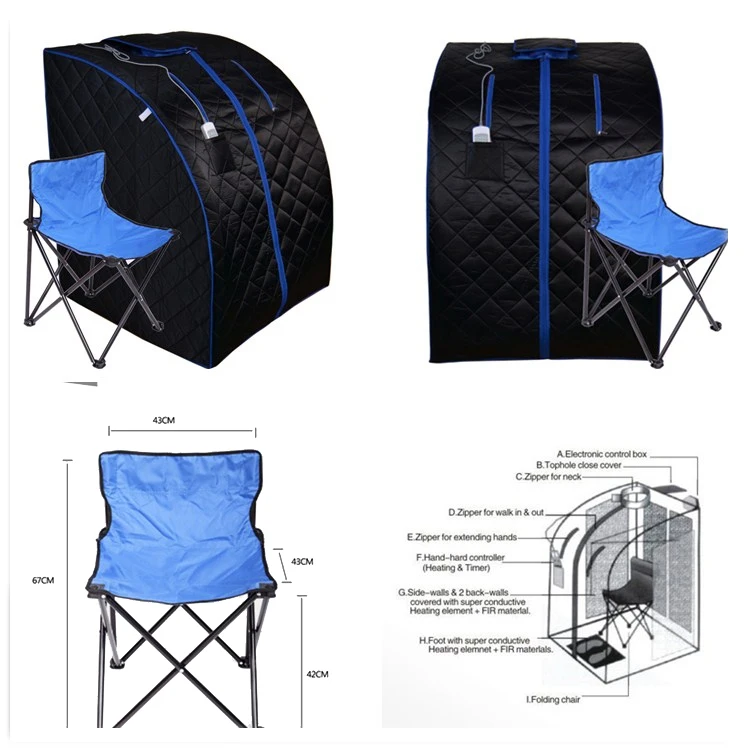 Low Emf Carbon Far Infrared Sauna 1 Person Foldable Infrared Portable ...