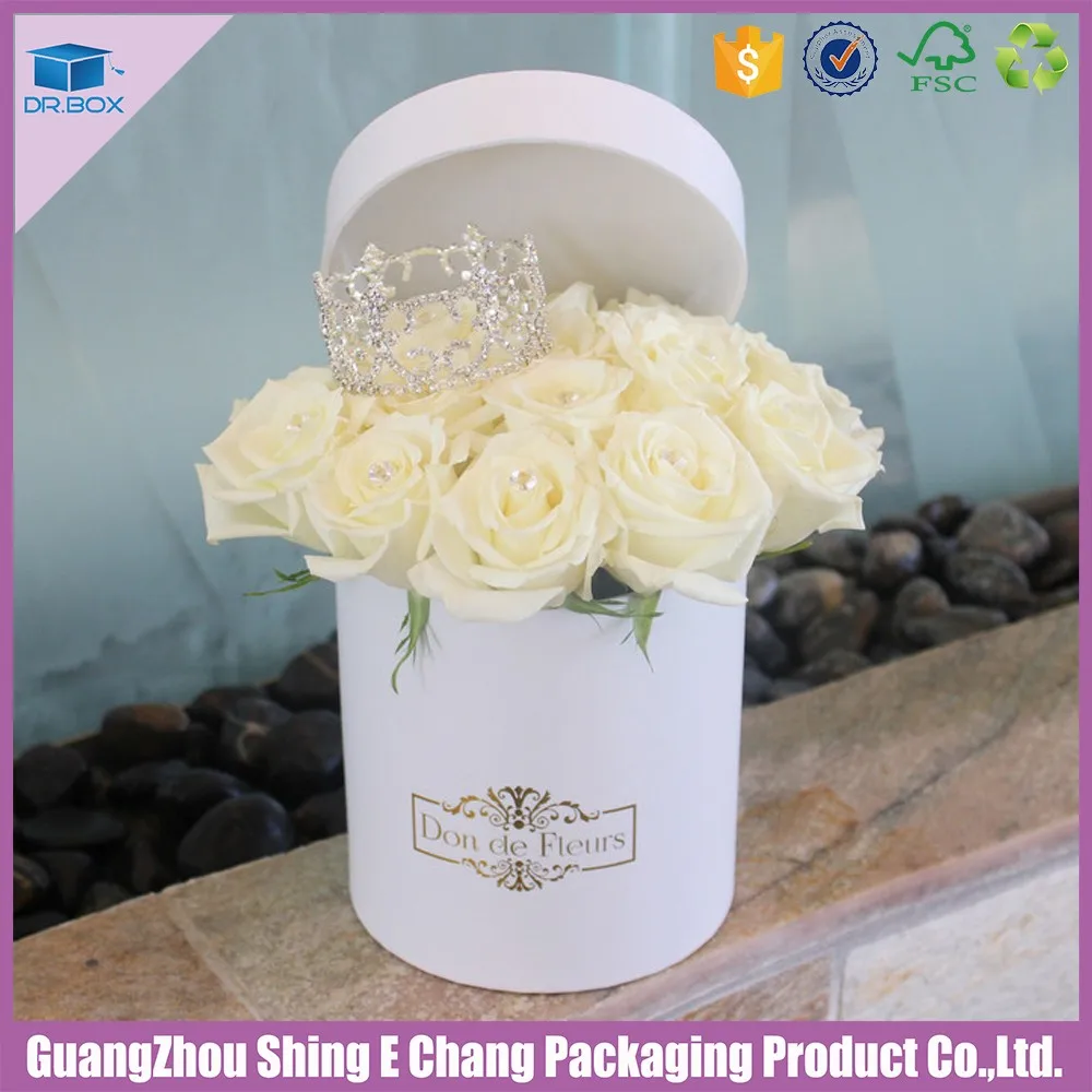 Romantic Round Shaped Wedding Party Hat Box For Flowers/round Cardboard ...
