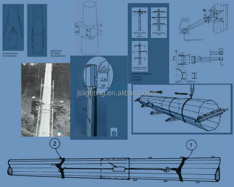 33kv Transmission Line Steel Pole Tower & Electrical Steel Transmission ...