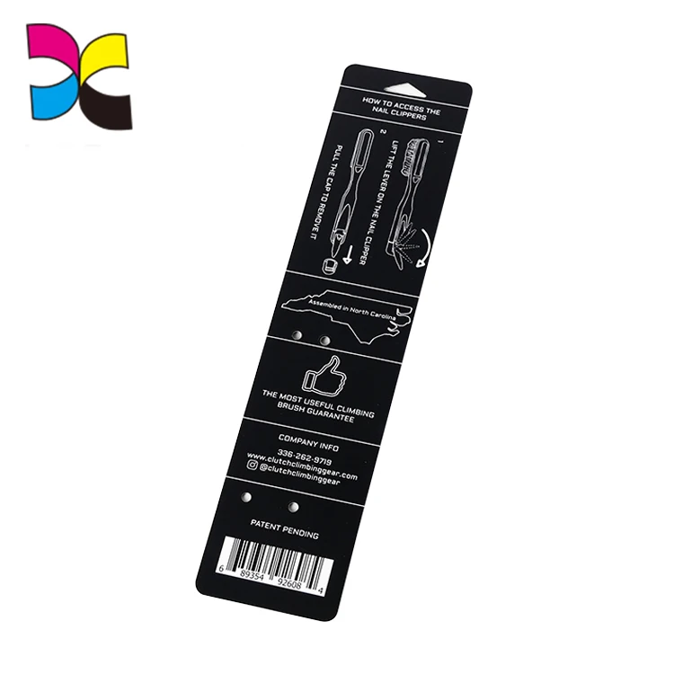 Custom Backer Card Packaging with Die Cut Hole for Hanging