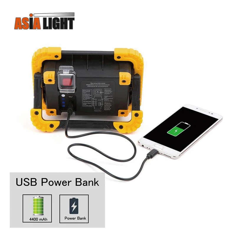 High Power Bank Floodlight COB LED Rechargeable Light| Alibaba.com