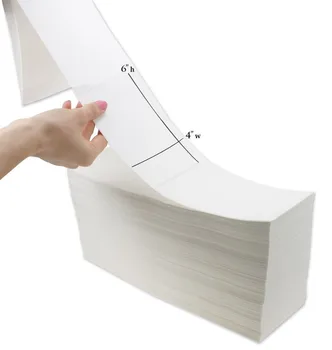 Fanfold 4" X 6"x2000 Labels Per Stack Direct Thermal Adhesive Label ...