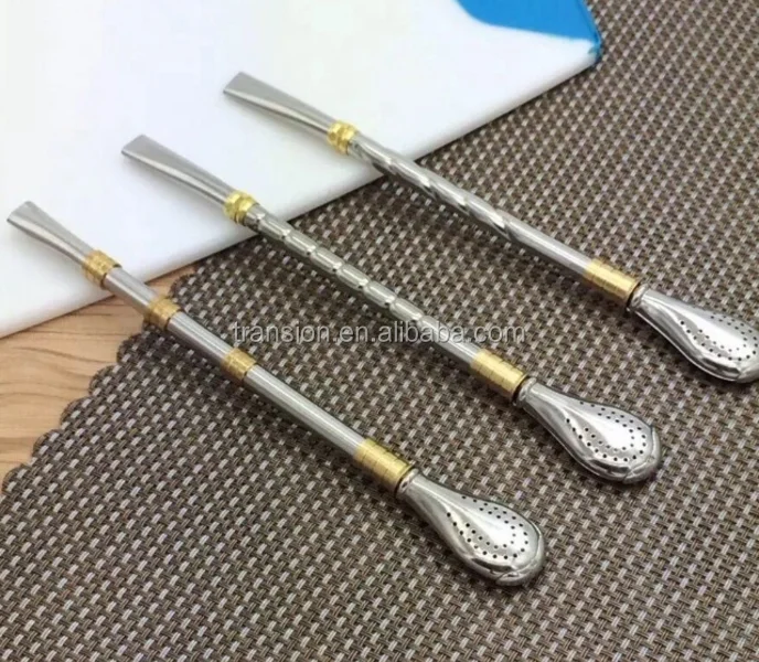 Stainless Steel Yerba Mate Straw With Easy Clean Removable Three Filter