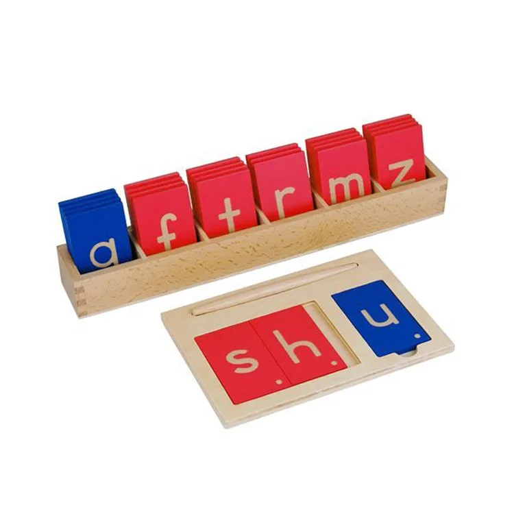 Children Montessori Language Materials Wooden Toys Lowercase Sandpaper ...