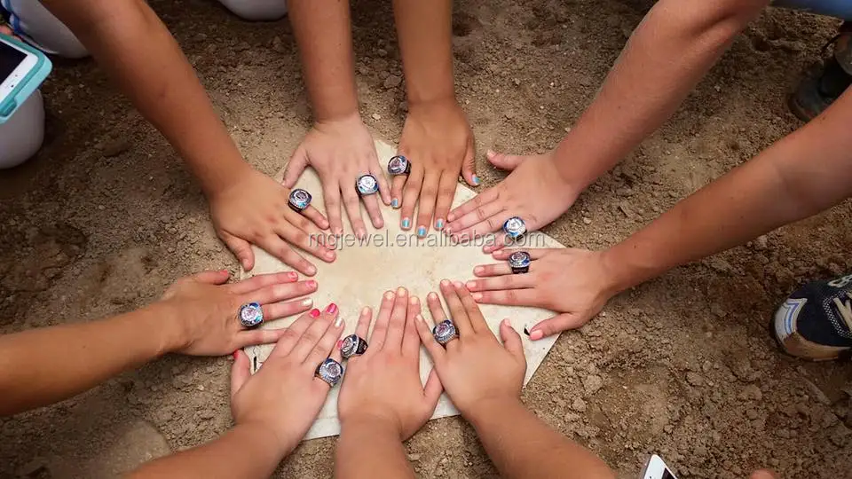 Custom Kids Baseball Cheap Championship Rings With Bling Stones - Buy ...
